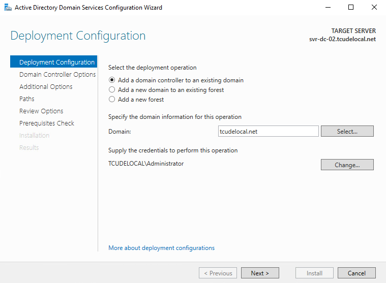 Creating a Secondary Domain Controller on an Existing Domain