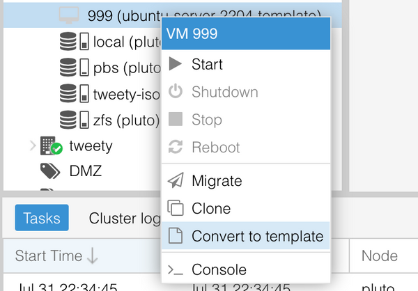 Creating A Vm Template In Proxmox